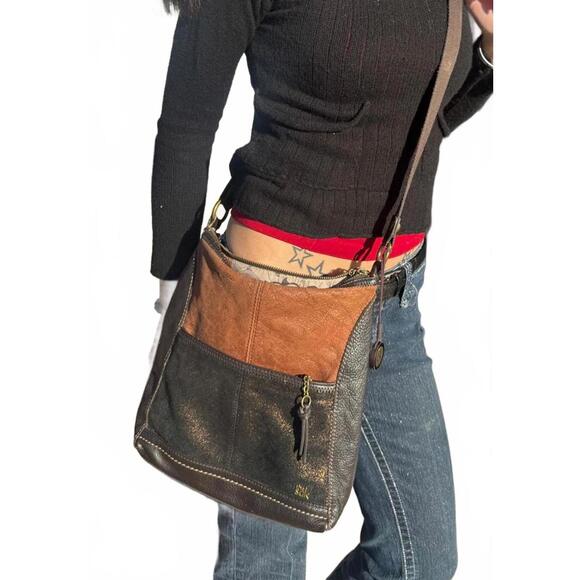 The Sak | Bags | Vintage The Sak Leather Crossbody Bag Brown Black ...